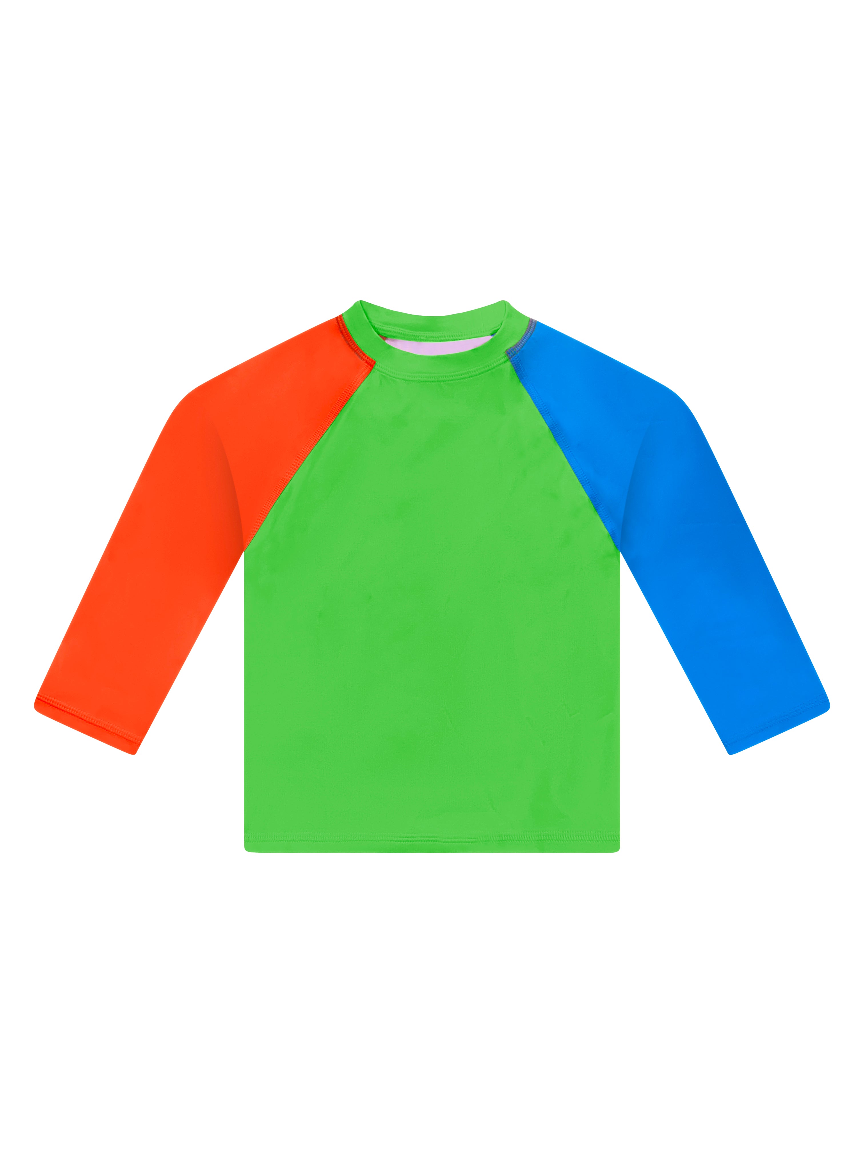 Kids Long Sleeve Rashie - Green Colour Block – VICI SWIM